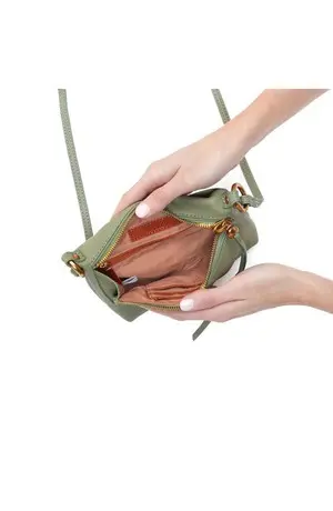 Hobo Run About Leather Crossbody Bag - Watercress