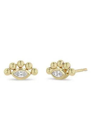 Zoe Chicco 14k Gold Diamond Stud Earrings - 14k Yellow Gold