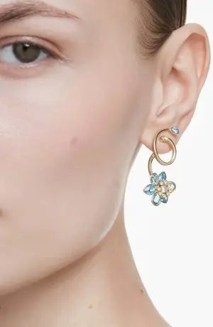 SWAROVSKI Idyllia Floral Charm Jacket Earrings - Multi