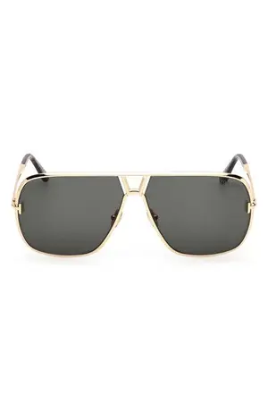 TOM FORD TOM FORD Stavros Navigator Sunglasses Gold /havana /green Lens