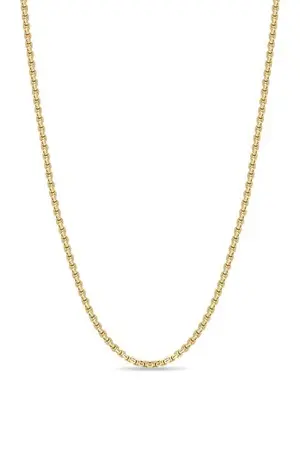 Zoe Chicco Box Chain Necklace - 14k Yellow Gold