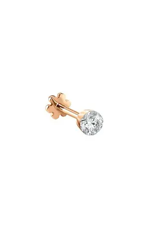 MARIA TASH Invisible Diamond Threaded Stud Earring - Rose Gold