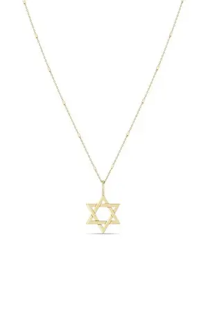 Zoe Chicco Star Of David Pendant Necklace - 14k Yellow Gold