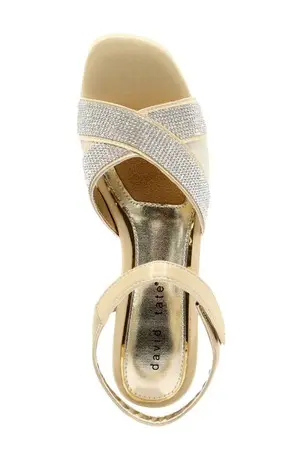 DAVID TATE Holiday Ankle Strap Sandal - Champagne Satin