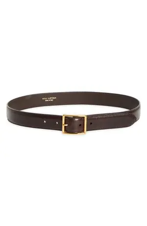 NILI LOTAN Gabriele Leather Belt - Espresso W Antique Gold Buckle