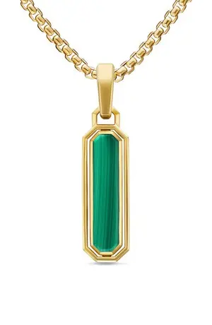 David Yurman Streamline® Inlay Amulet In 18k Yellow Gold With Onyx And Lapis - Gold/ Malachite/ Onyx