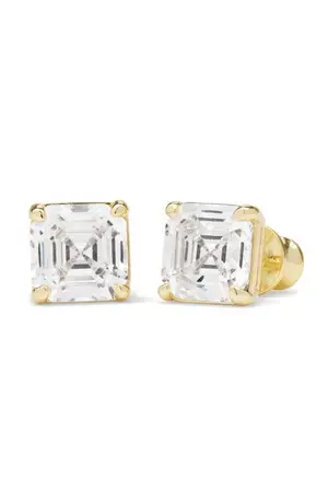 Melinda Maria Queen Cubic Zirconia Stud Earrings - Goldhite