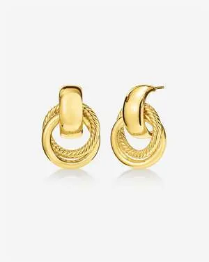 Ring Concierge Rope Door Knocker Earrings - One-color