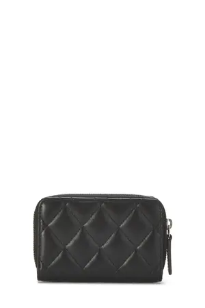 Chanel Lambskin Zip Around Coin Purse - Black