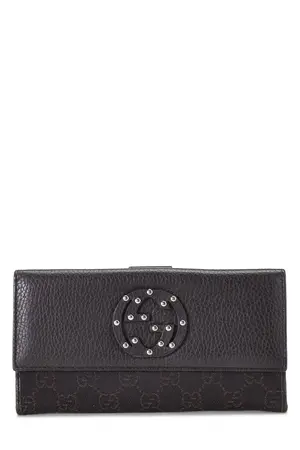 Gucci Gg Canvas Studded Soho Continental Wallet - Brown