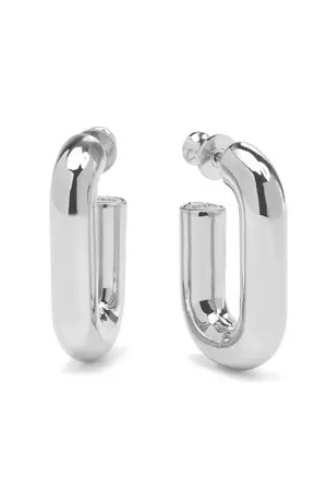 Melinda Maria Frankie Link Huggie Hoop Earrings - Silver