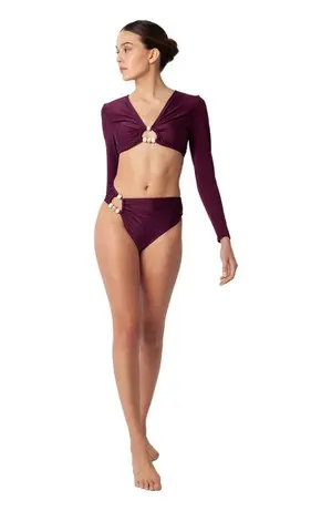 VILLA FRESCA Bria Bikini Bottom - Eggplant
