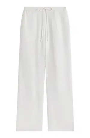 Almina Concept Front Tie Linen Pants - White