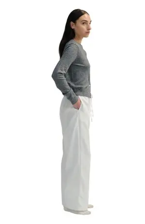 Almina Concept Front Tie Linen Pants - White