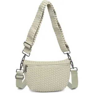 SOL AND SELENE Ethereal Woven Neoprene Crossbody Bag - Sage