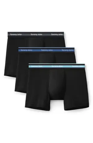 Tommy John 3-pack Comfort Micro 4-inch Boxer Briefs - Black Black (high Tide) Black