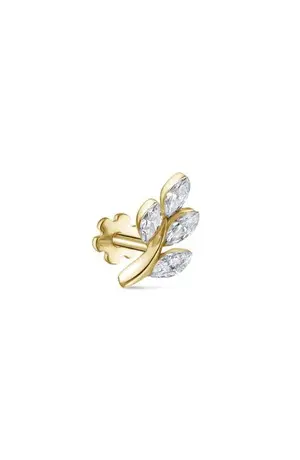 MARIA TASH Diamond Vine Threaded Stud Earring - Yellow Gold