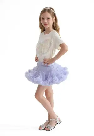 MIMI TUTU Rainbow Heart Applique T-shirt