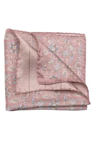 ELIZABETTA Enzodouble Sided Silk Pocket Square For - Pink