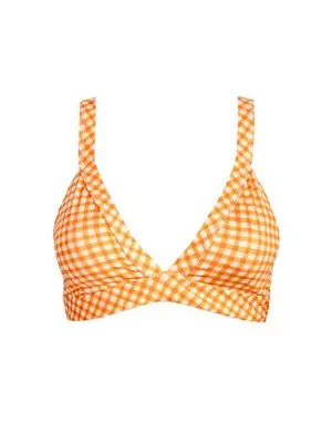 KITTY AND VIBE Banded Triangle Bikini Top - Clementine