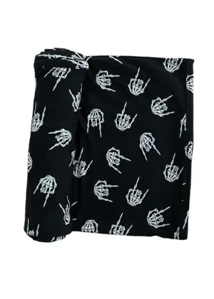 CHARLIE LOU BABY® Rock N' Skull Stretchy Swaddle - Black