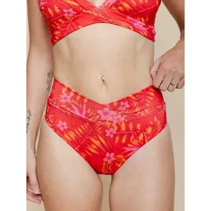 KITTY AND VIBE High Hip Crossover Bikini Bottom - Maui