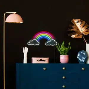 NORTHLIGHT Led Rainbow And Clouds Neon Lighted Wall Art15.75