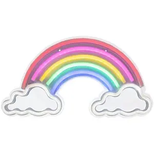 NORTHLIGHT Led Rainbow And Clouds Neon Lighted Wall Art15.75" Red