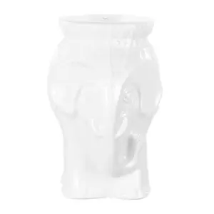 JONATHAN Y Orla 18.5" Modern Bohemian Elephant Ceramic Garden Stool - White