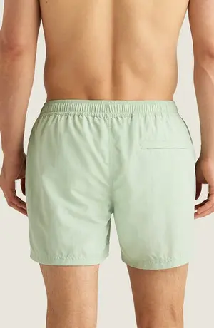 AUTO-REPLY™ Sebastian Solid 4-inch Nylon Swim Trunks - Overcast