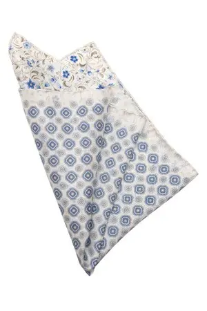 ELIZABETTA Italodouble Sided Silk Pocket Square For - Blue