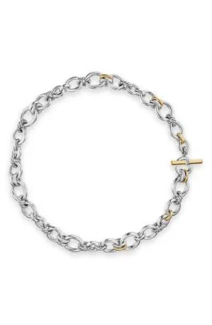 David Yurman Dy Mercer® Chain Necklace - Diamond/ Silver/ Gold