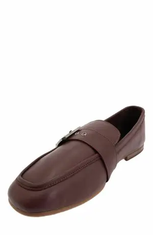 FOREVER & ALWAYS SHOES Jade Leather Loafers - Burgundy Brown Leather