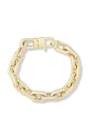 Melinda Maria Frankie Pavé Zirconia Link Bracelet - Goldhite