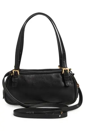 Versace Mini Logo East/west Leather Shoulder Bag - Black Versace Gold