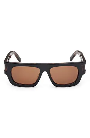 Mcm 54mm Rectangle Sunglasses - Black / Other / Roviex