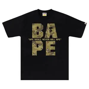 A BATHING APE Bitmap Logo Tee - Black