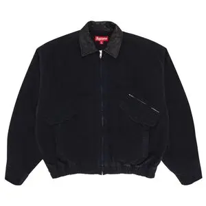 Supreme Leather Collar Utility Jacket