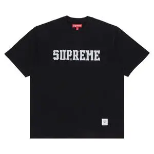 Supreme Twill Appliqué Short-sleeve Top - Black