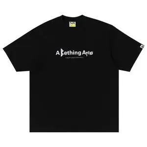 A BATHING APE Symbol Logo Relaxed Fit Tee - Black