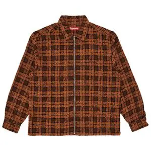Supreme Bouclé Zip Up Shirt 'rust