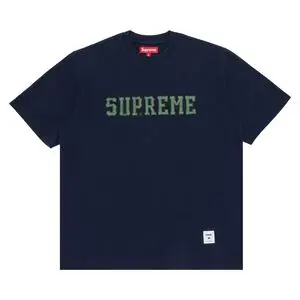 Supreme Twill Appliqué Short-sleeve Top 'navy - Blue