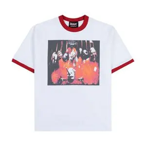 PLEASURES X Slipknot Self Titled Ringer Shirt - White