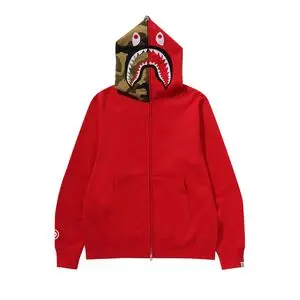 A BATHING APE 1st Shark Full Zip Hoodie - Red