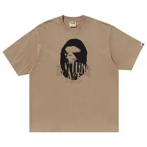 A BATHING APE Spray Print Logo Relaxed Fit Tee 'beige - Tan