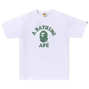 A BATHING APE Bitmap College Tee - White