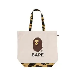 A BATHING APE 1st Camo Ape Head Tote Bag - Cream