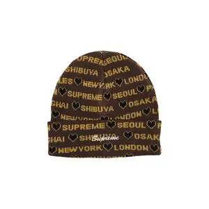 Supreme Hearts Beanie - Brown