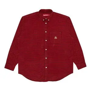 Supreme Loose Fit Flannel Oxford Shirt Plaid - Red