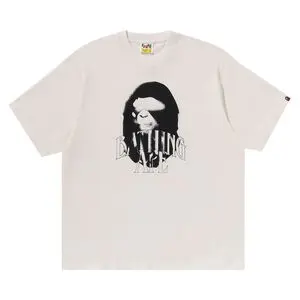 A BATHING APE Spray Print Logo Relaxed Fit Tee 'ivory - Cream